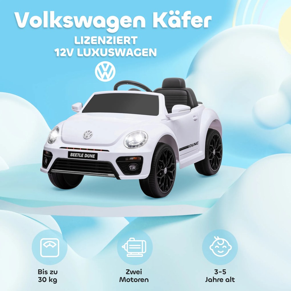 AIYAPLAY dětské elektrické autíčko 12V dětské autíčko s dálkovým ovládáním 2.4G, hudba, klakson, elektrické autíčko s LED světly, připojení USB/MP3, …