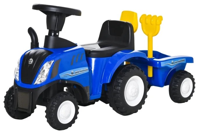 Dětské odrážedlo traktor s přívěsem, modré 370-173BU