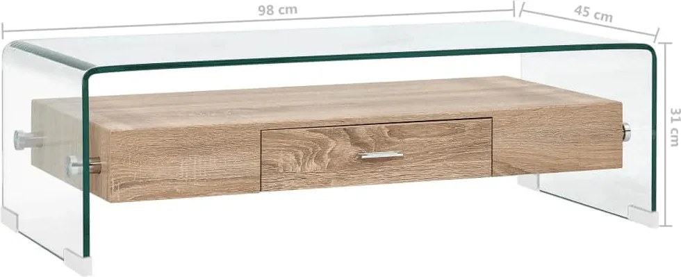 Konferenční stolek čirý 98 x 45 x 31 cm tvrzené sklo 284747