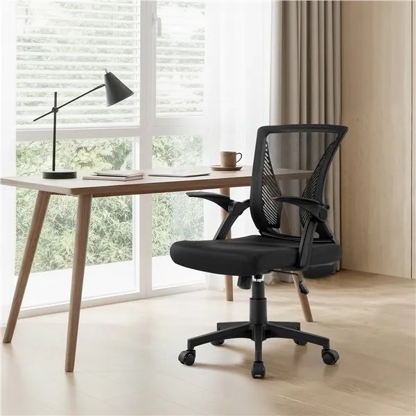 Kancelářská židle Yaheetech – černá, 60 cm (šířka) × 58,5 cm (hloubka) × 91,5 cm – 100,5 cm (výška) (267536686858)