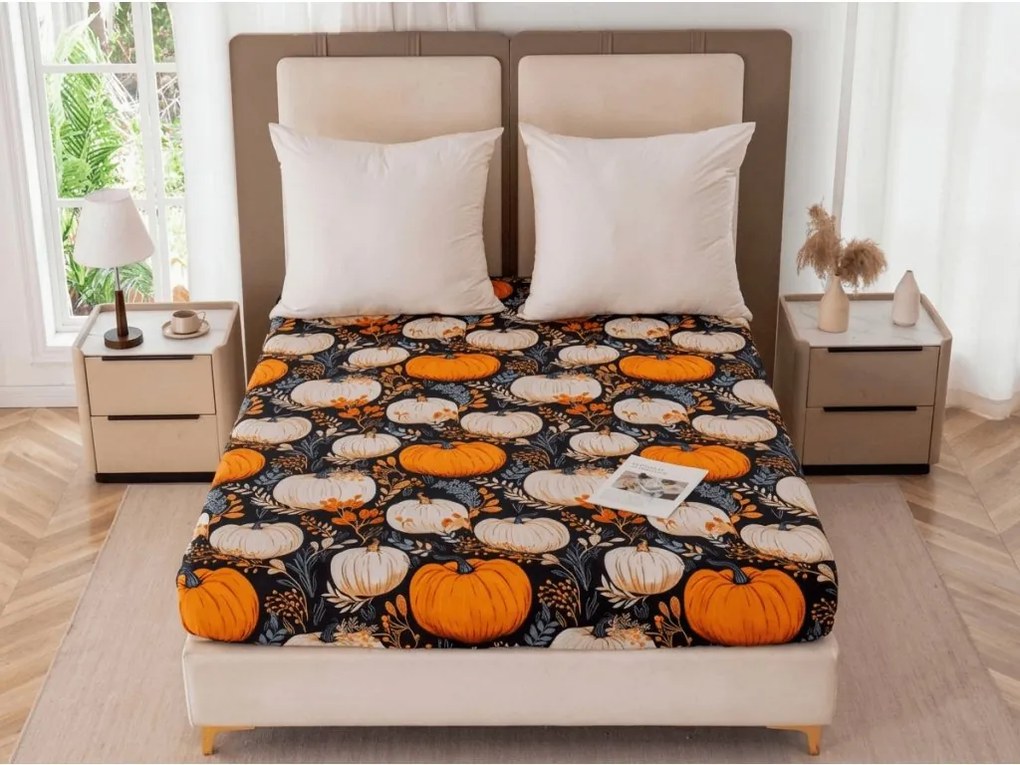 Prostěradlo z mikrovlákna MAGIC PUMPKIN barevné 180x200 cm