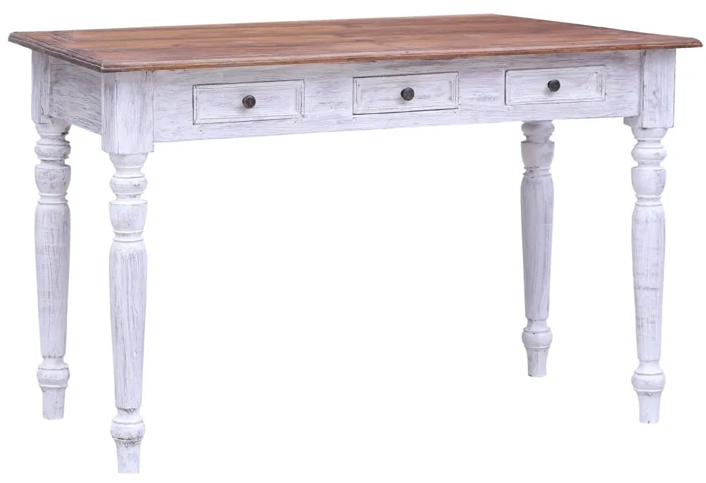 Psací stůl se zásuvkami bílý 117 x 57 x 75 cm recyklované dřevo 283908