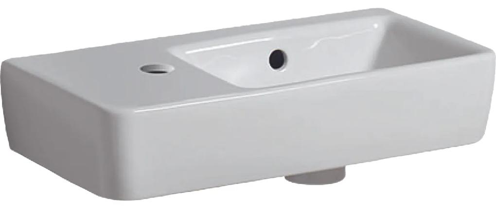 Geberit Selnova - Umývátko 500x250 mm, s 1 otvorem pro baterii vlevo, s přepadem, bílá 501.506.00.1
