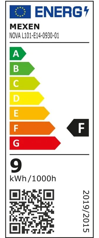 Mexen Nova, LED žárovka E14, G45, 9W, teplá - 3000K, 945 lm - L101-E14-0930-01