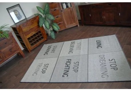 koberec SIZAL FLOORLUX 20275 YOLO stříbro / černý velikost 140x200 cm | krásné koberce cz