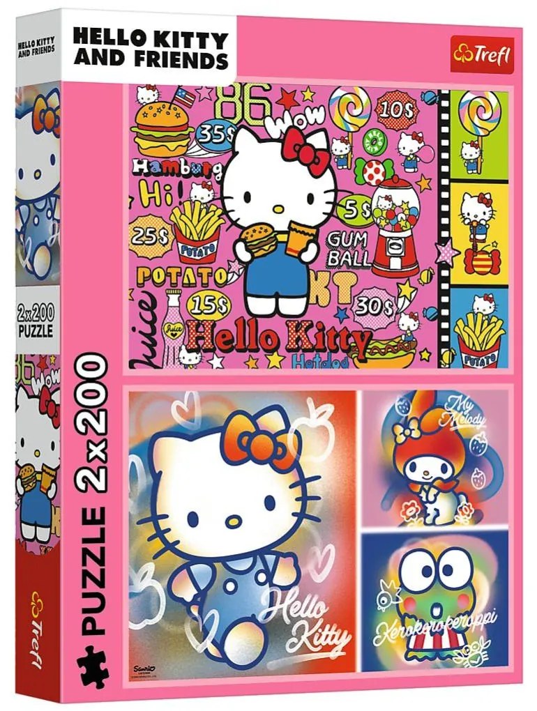 Puzzle 2x200 Hello Kitty a přátelé 41x27,5cm v krabici 26x34x4,5cm