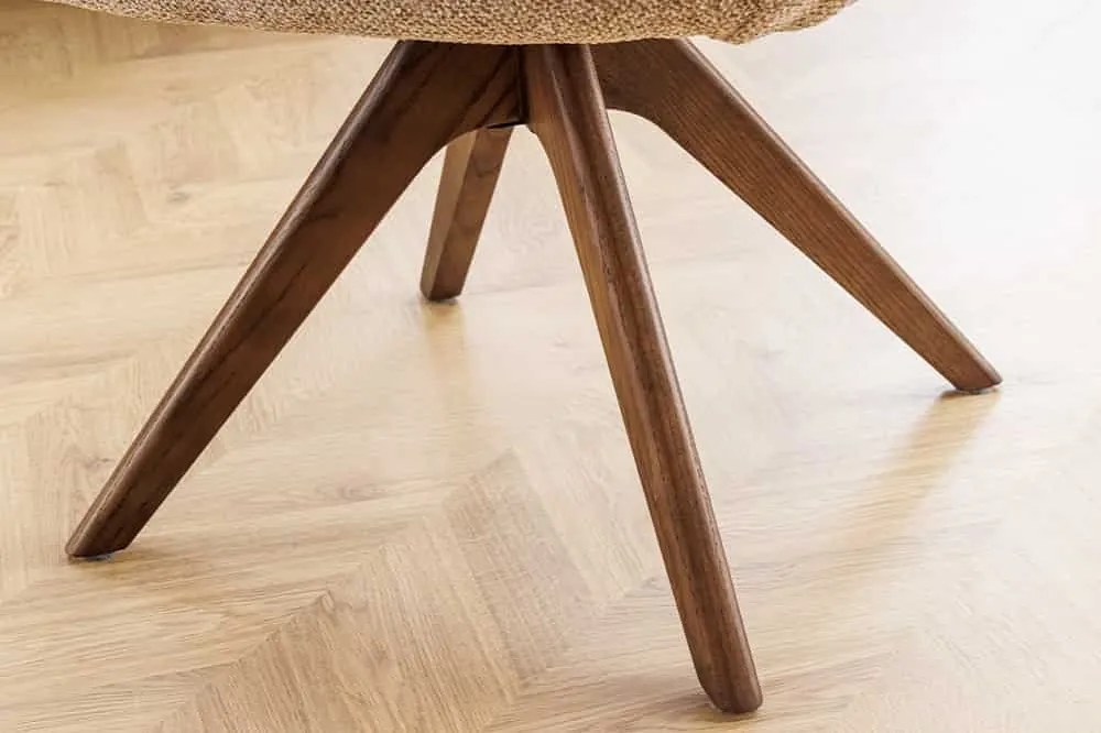Designová otočná židle Parthenia taupe / hnědá