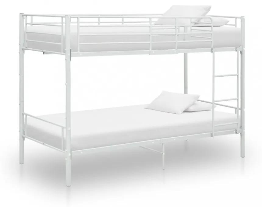 Patrová postel 90x200 cm kov Dekorhome Bílá