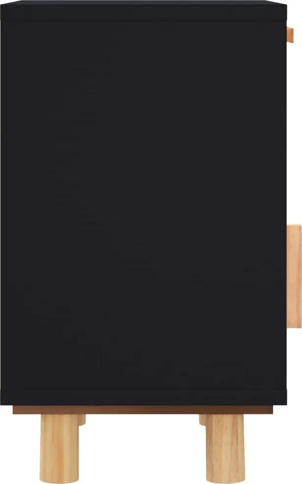 vidaXL Noční stolky masivní borovice a přírodní ratan [345608] Barva: Bílá