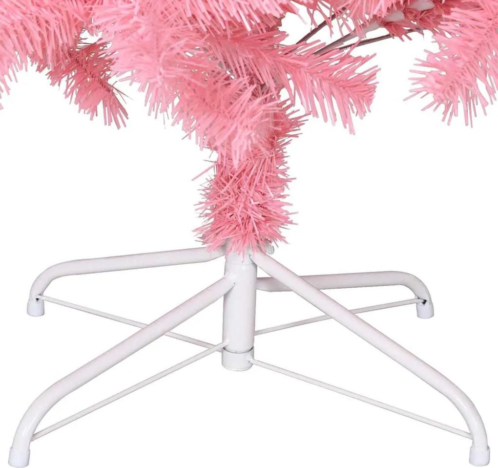 Umělý vánoční stromek se stojanem růžový 210 cm PVC 320999