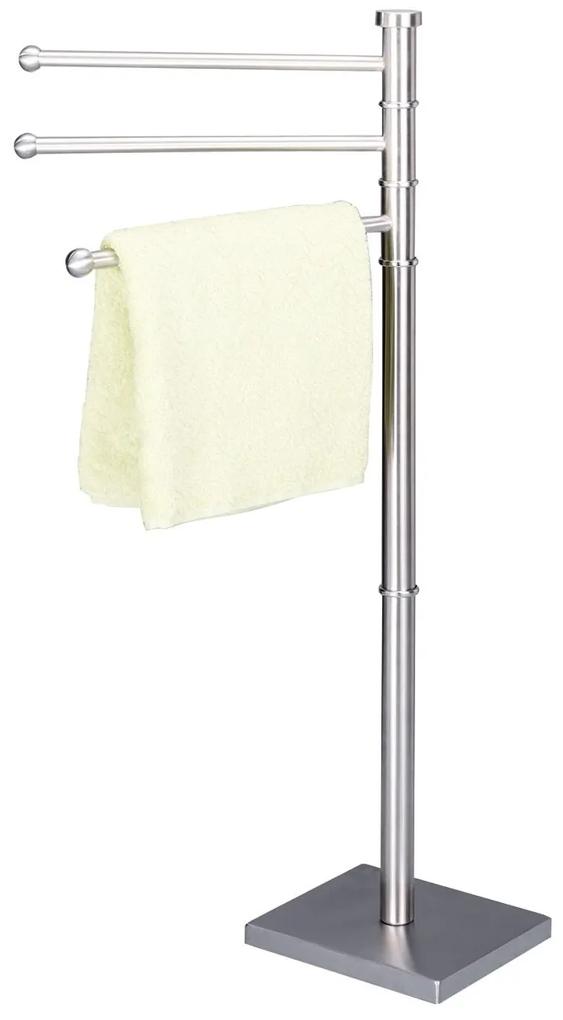 Koupelnový stojanový věšák na ručníky MATT - 3 ramenný, kovový, ZELLER |  BIANO