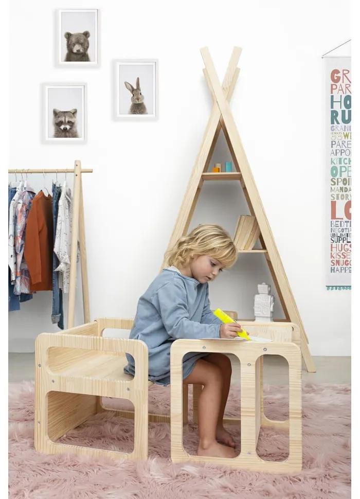 Dřevěné dětské židle v sadě 3 ks Natural - Little Nice Things