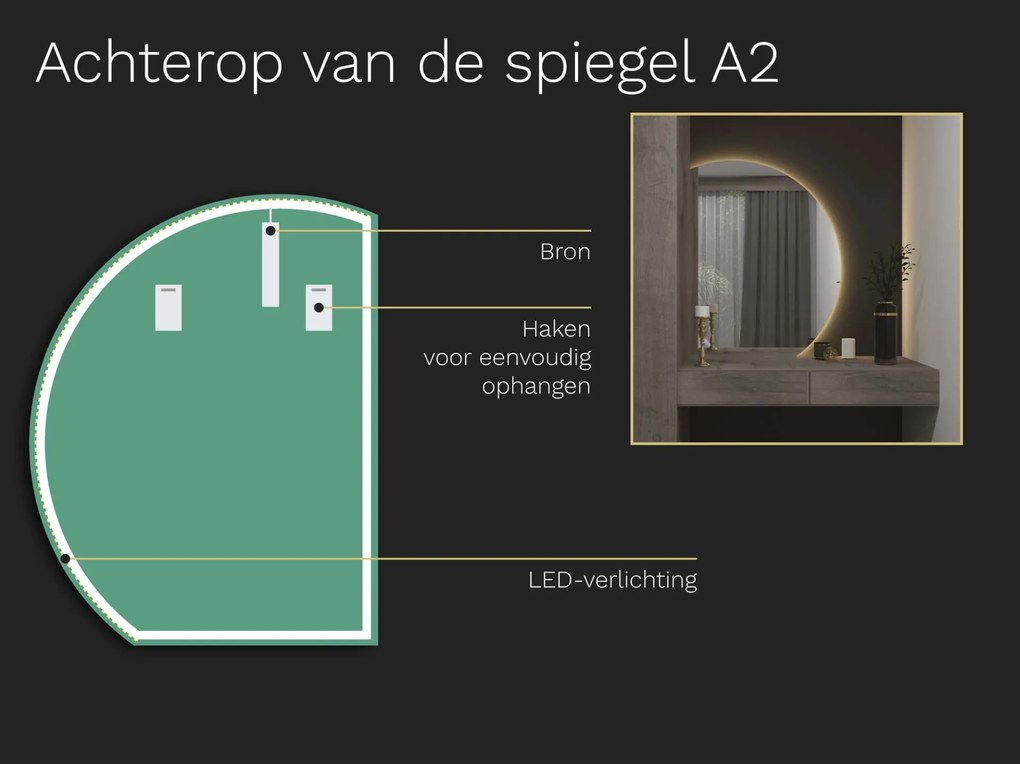 Atypické zrcadlo do koupelny s LED osvětlením A2