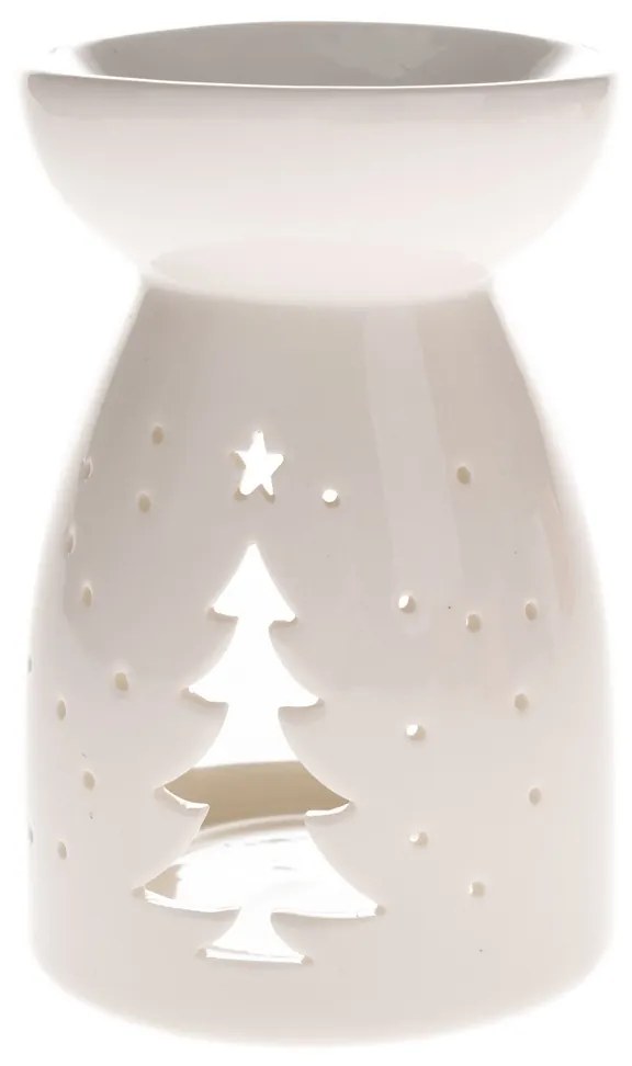 Keramická aromalampa Joyful bílá, 9,3 x 14 cm