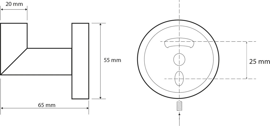 Sapho Sapho, X-ROUND BLACK háček, černá matná, XR208B