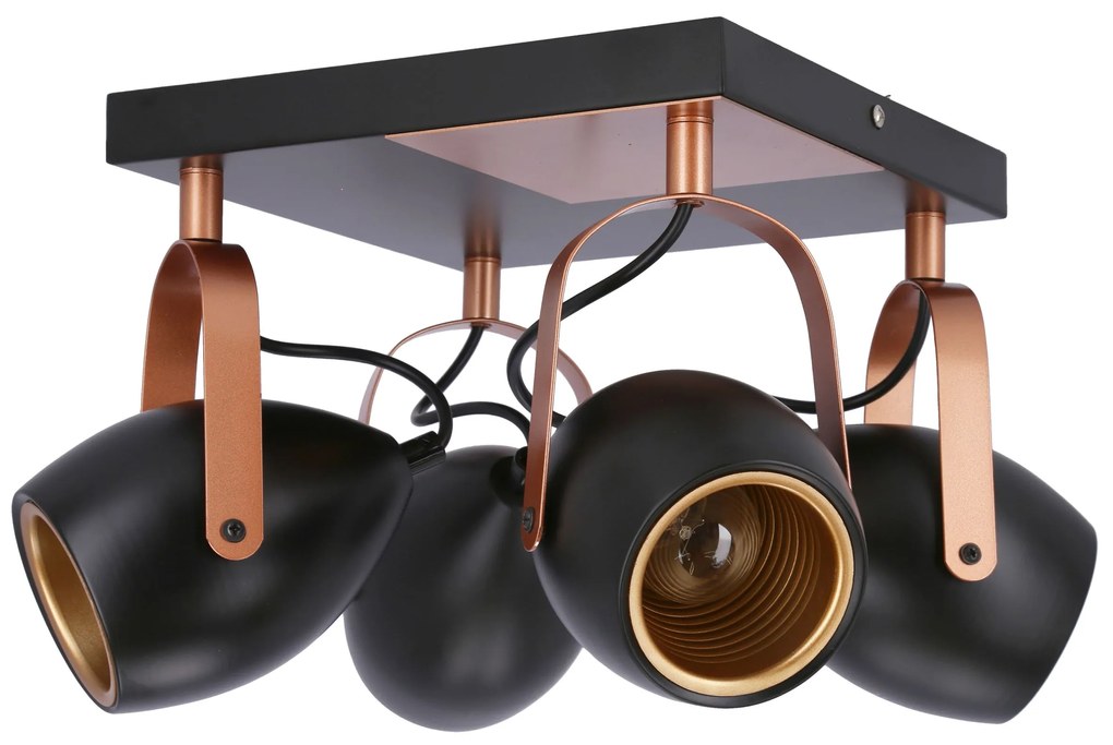 Černo-měděné stropní svítidlo Anica pro žárovku 4x E14  - Candellux