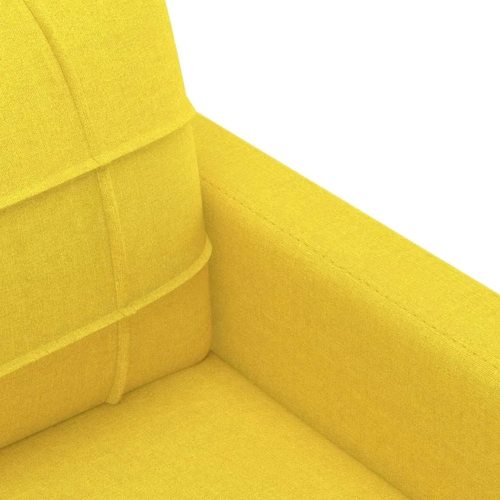 Petromila 2místná pohovka světle žlutá 140 cm textil