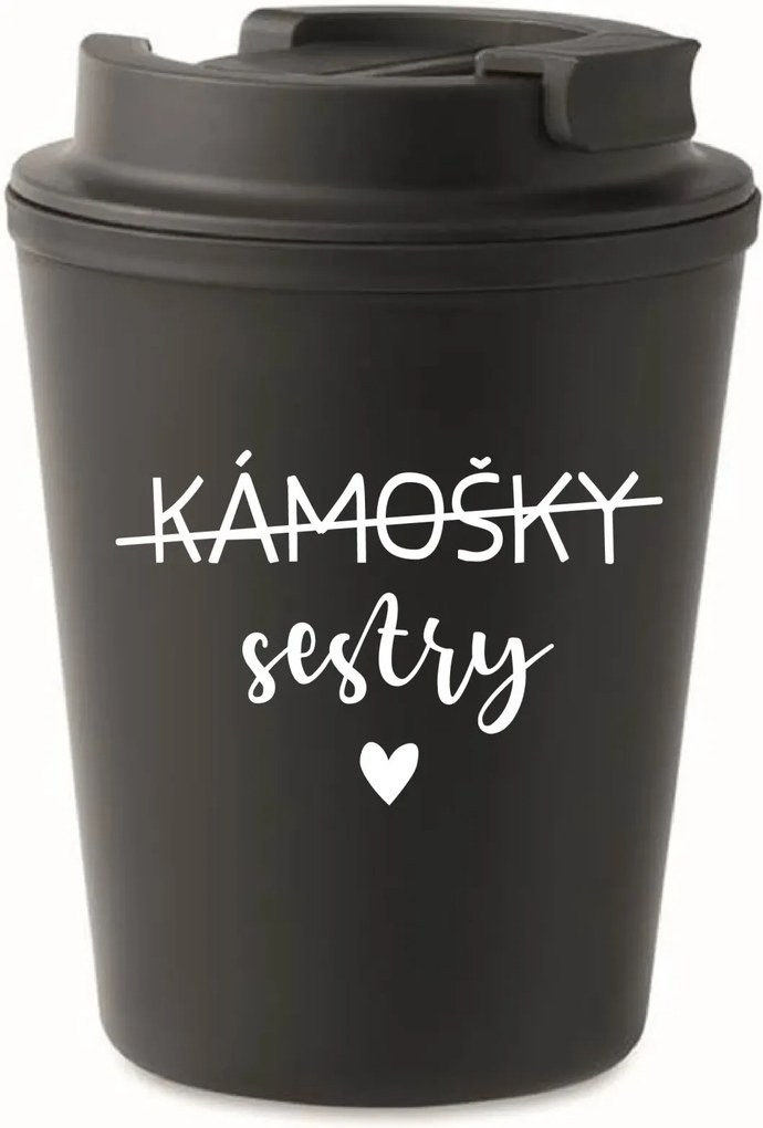 KÁMOŠKY SESTRY - černý termohrnek 300 ml
