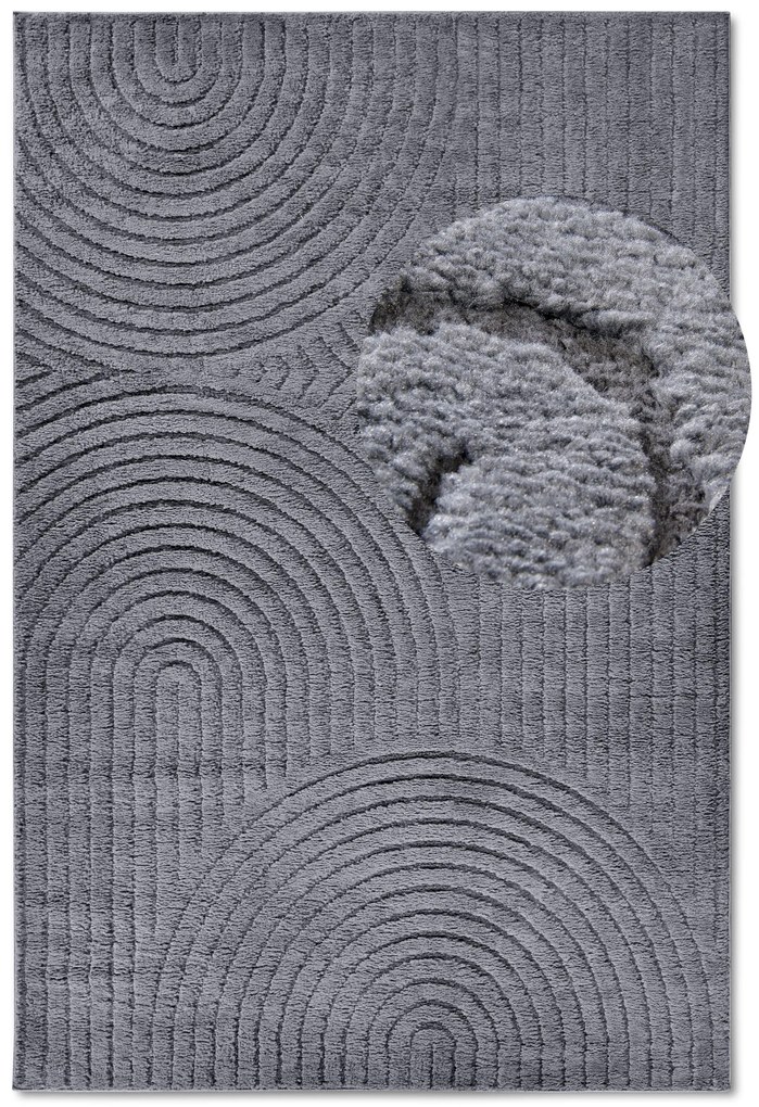 ELLE Decoration, Kusový koberec New York 106206 Anthracite, 80x120, šedá, chodba / předsíň
