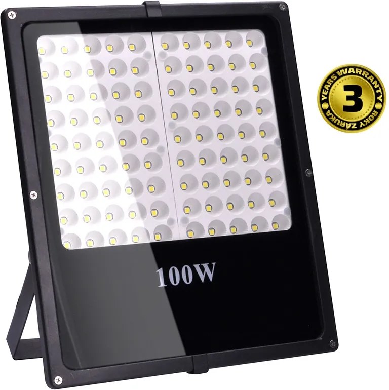 Solight LED venkovní reflektor, 100W, 8500lm, AC 230V, černá