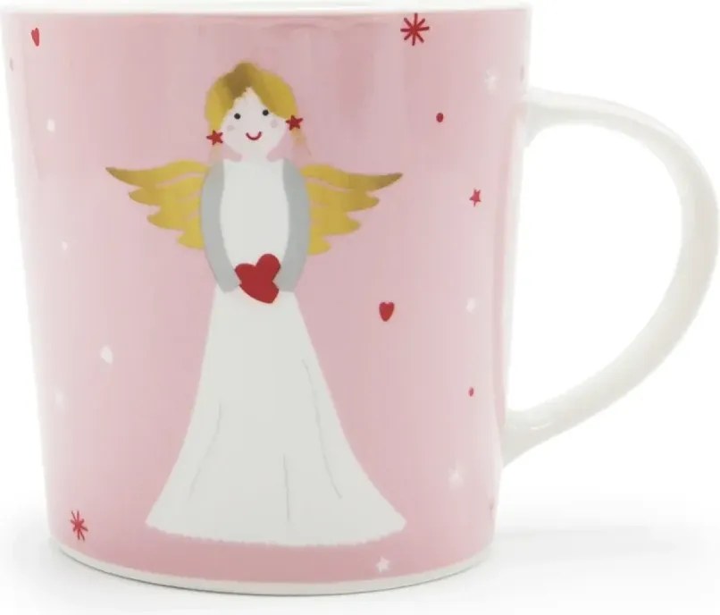 Porcelánový hrnek Anděl se srdcem, 400 ml – dárkový hrnek pro maminku, babičku a ženy se srdcem