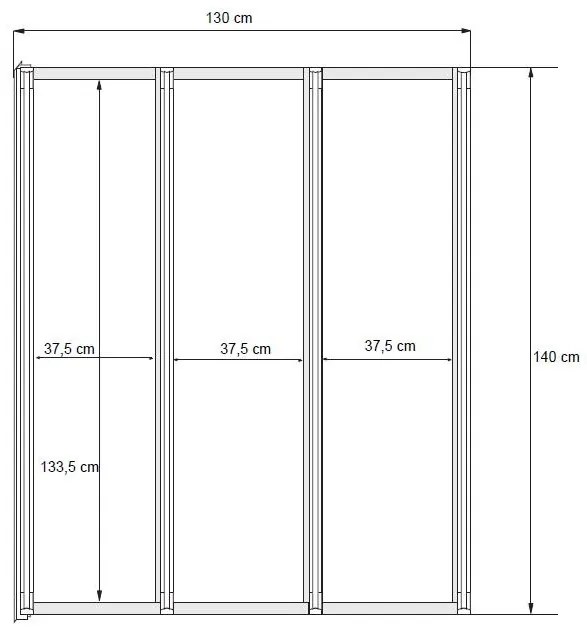 BESCO Vanová zástěna ROSES Rozměr A - 130 cm - BCROS3S