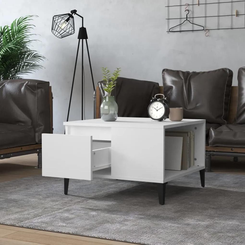 vidaXL Konferenční stolek 55 x 55 x 36,5 cm kompozitní dřevo [821084] Barva: Bílá
