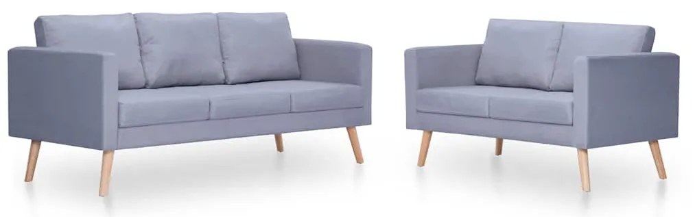 Sedací souprava dvojsedák a trojsedák textil světle šedá 272193