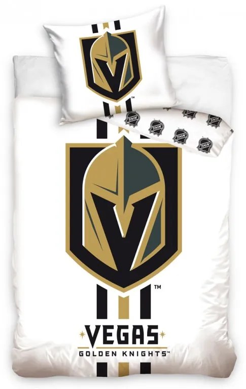 Hokejový POVLEČENÍ NHL VEGAS GOLDEN KNIGHTS WHITE 140x200 / 70x90 cm