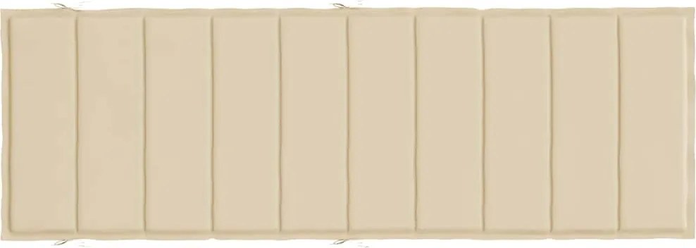 Poduška na lehátko béžová 186x58x4 cm oxfordská látka 314161