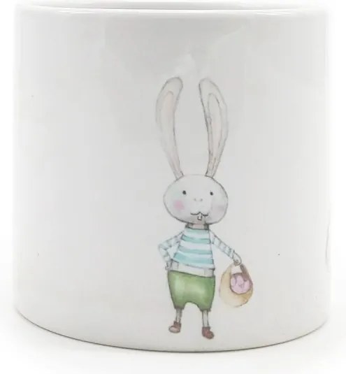 Porcelánový hrnek Zajíčci, 200 ml – s kreslenou ilustrací, český autorský design