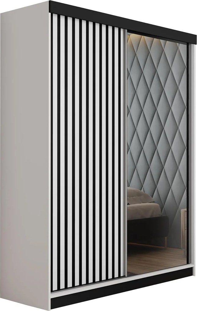 Posuvná skříň MALANI 138 - bílý 138x205x59 cm
