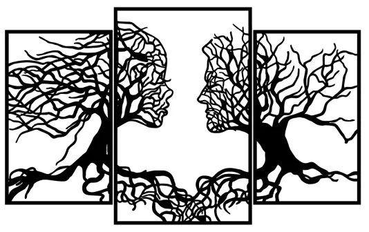 Nástěnná dekorace 116x71 cm strom života kov