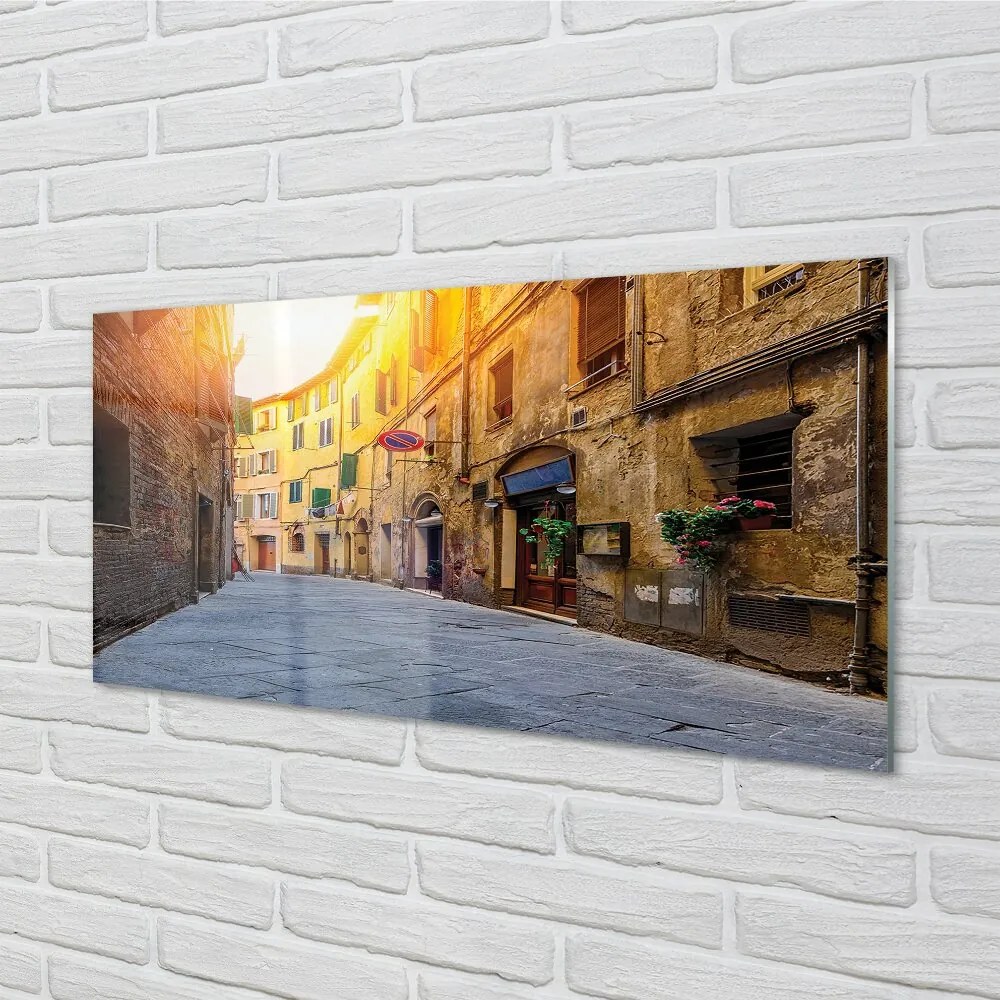 Obraz na skle Italy Street budovy 100x50 cm