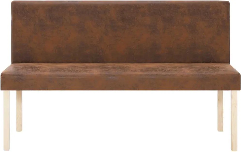 Lavice 139,5 cm hnědá umělá semišová kůže 281333