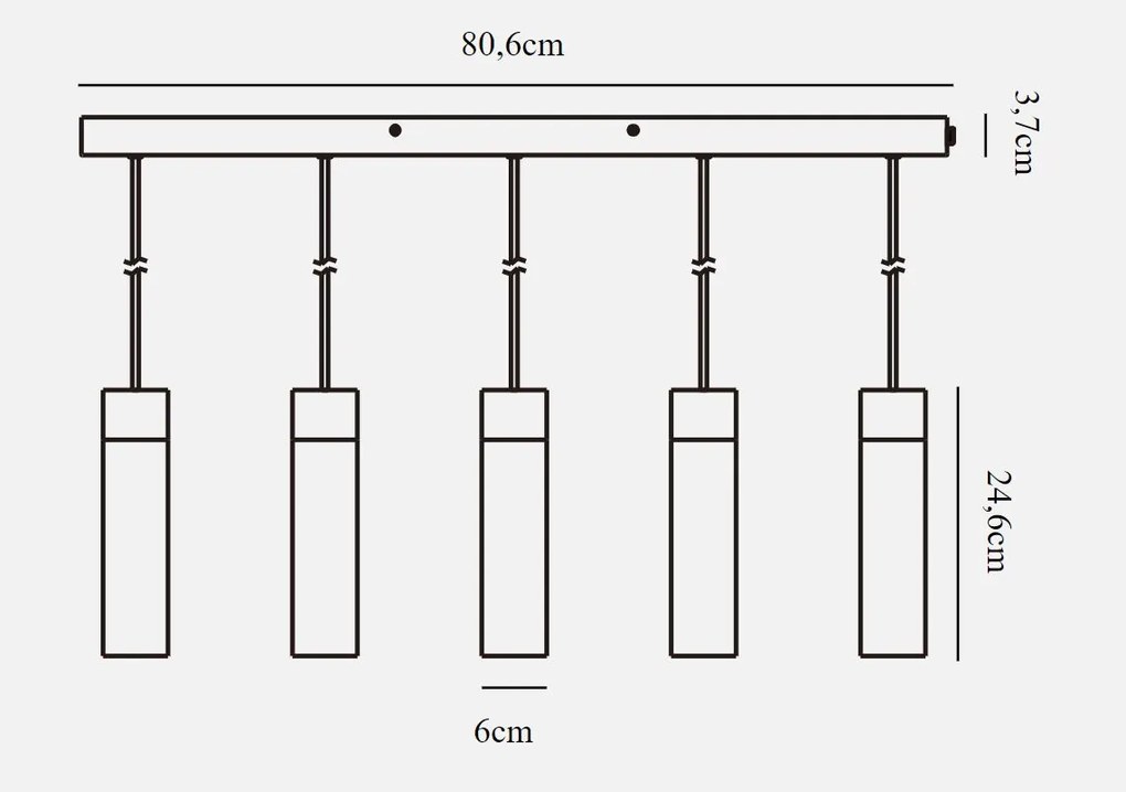 Nordlux Závěsné svítidlo Tilo 5-spot, ⌀ 6cm