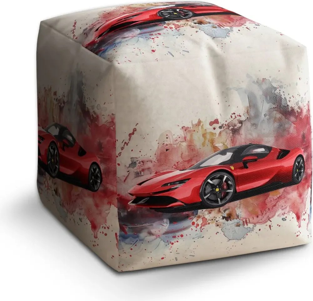 Sablio Taburet Cube Ferrari Paint - 50x50x50 cm