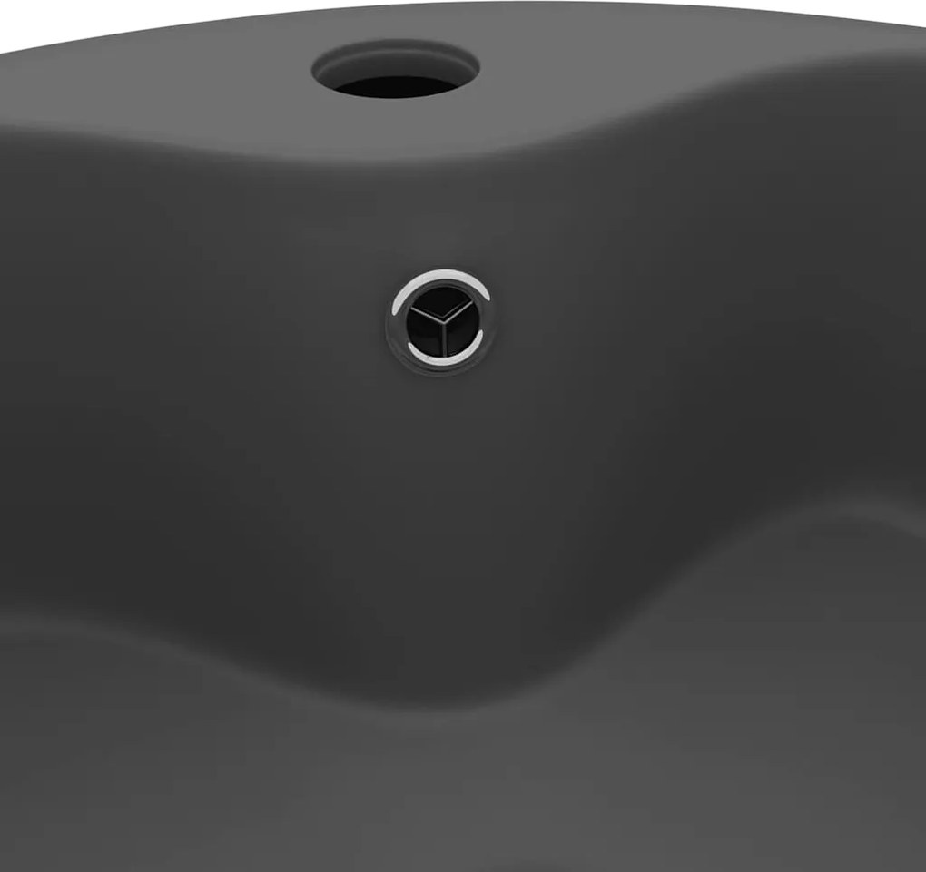 Luxusní umyvadlo přepad matné tmavě šedé 36 x 13 cm keramické 147038