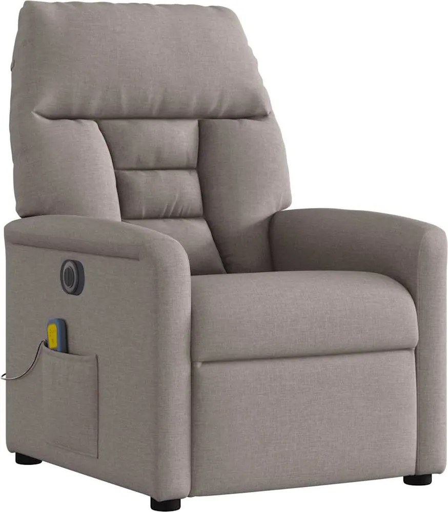 Elektrické masážní polohovací křeslo taupe textil 3303029