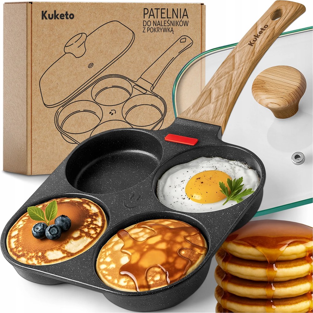 Pánev na palačinky s víkem a senzorem Kuketo Non-stick Indukce