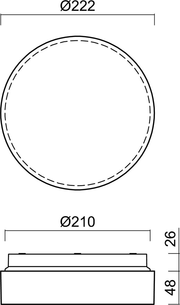 OS IRI71074 IRIDA 1 stropní/nástěnné plastové svítidlo bílá IP65 3000/4000 K 10W LED - OSMONT