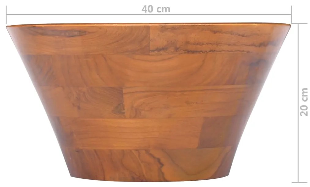 vidaXL Marketos Umývadlo masivní teak Φ40 x 20 cm