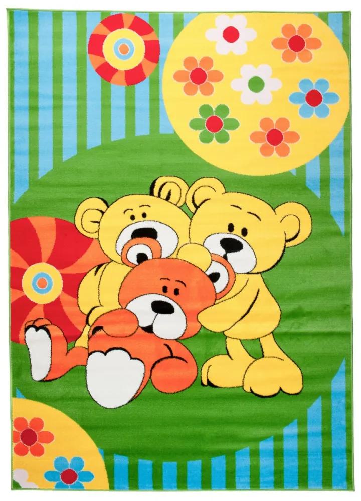 Dětský kusový koberec Medvídci zelený, Velikosti 200x290cm