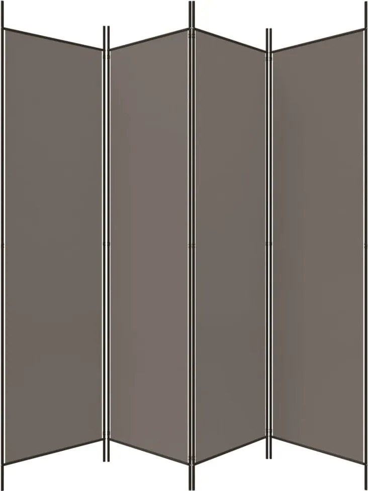 vidaXL 4dílný paraván 200x200 cm textil [350182] Barva: Černá