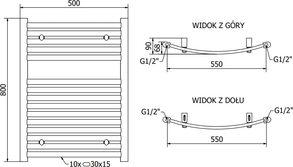 Mexen Helios, elektrické topné těleso 800 x 600 mm, 600 W, bílá, W103-0800-600-2600-20