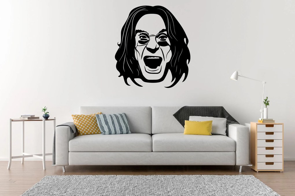 Lepy.cz Samolepka na zeď Ozzy Osbourne Velikost (šířka x výška): 50x55cm, Barevná varianta: Černá