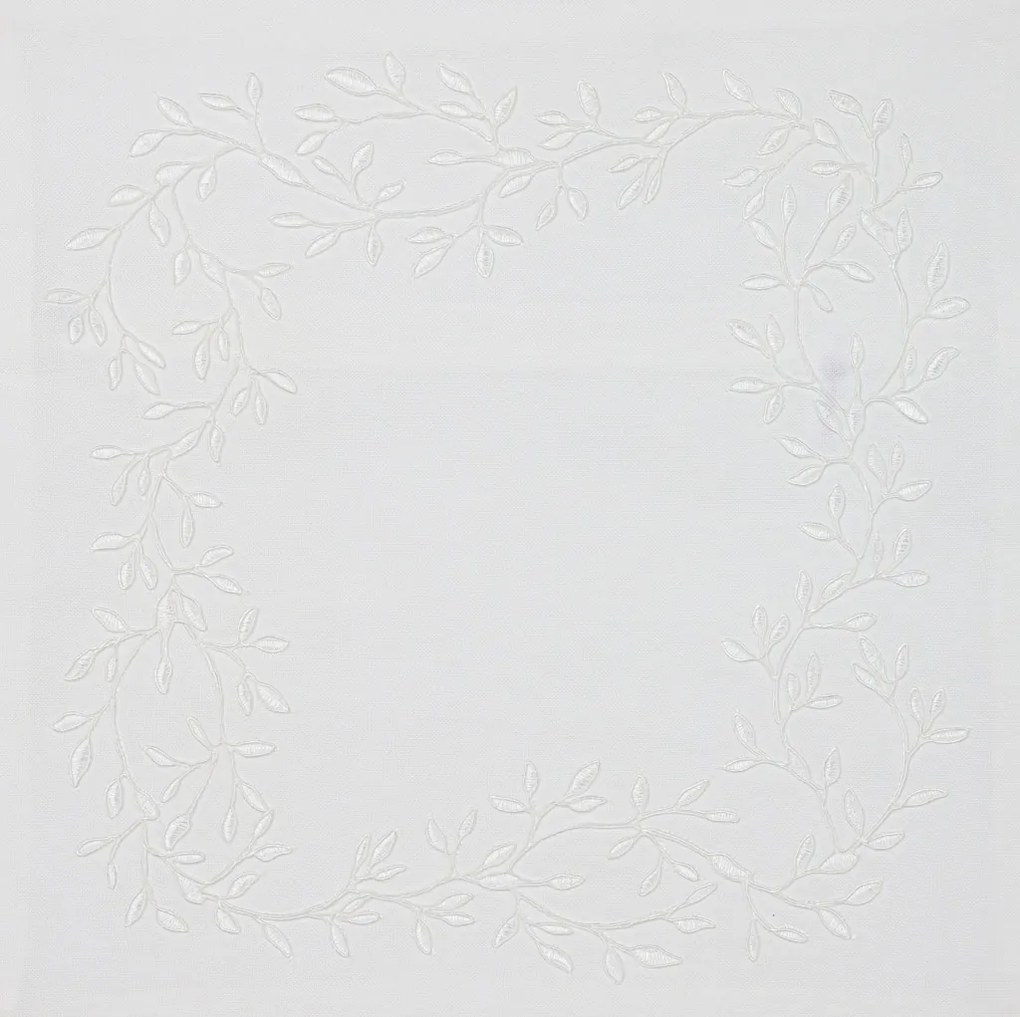 Dekorační povlak na polštář CHAPLET FLORAL 40x40 cm, bílý