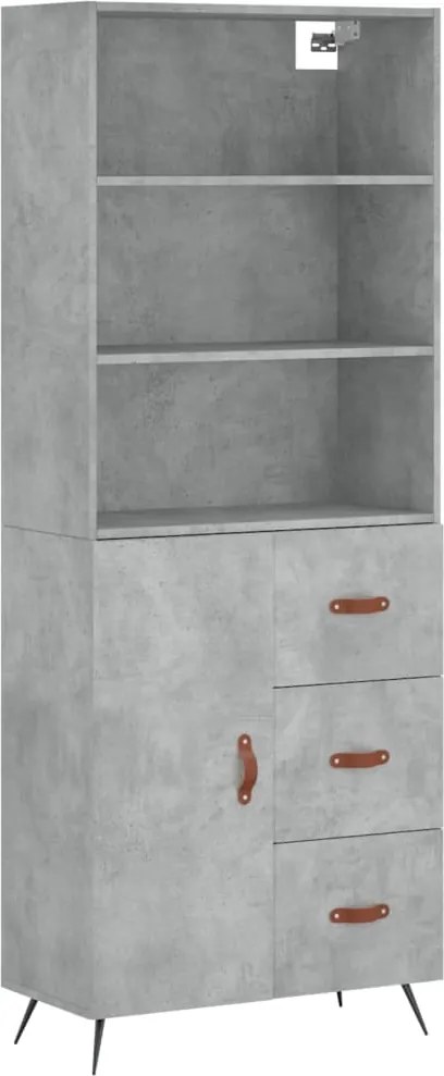 Skříň highboard betonově šedá 69,5x34x180 cm kompozitní dřevo 3189417