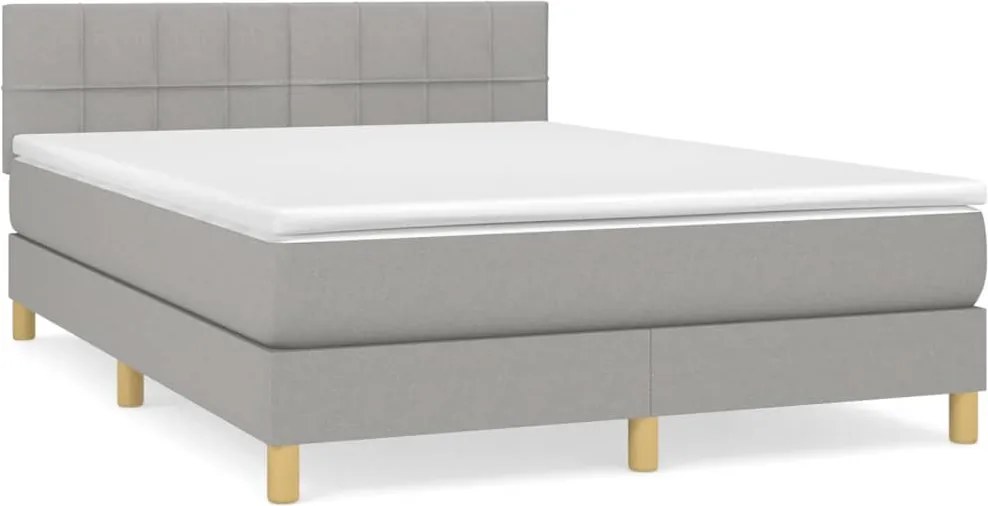 Box spring postel s matrací světle šedá 140 x 190 cm textil 3140609