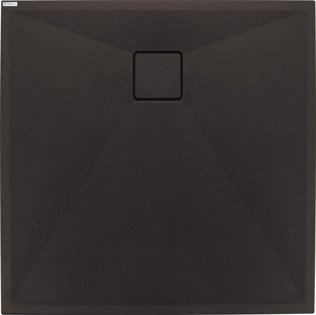 Deante Čtvercová sprchová vanička Correo 90x90 cm, granit, černá - KQR N41B
